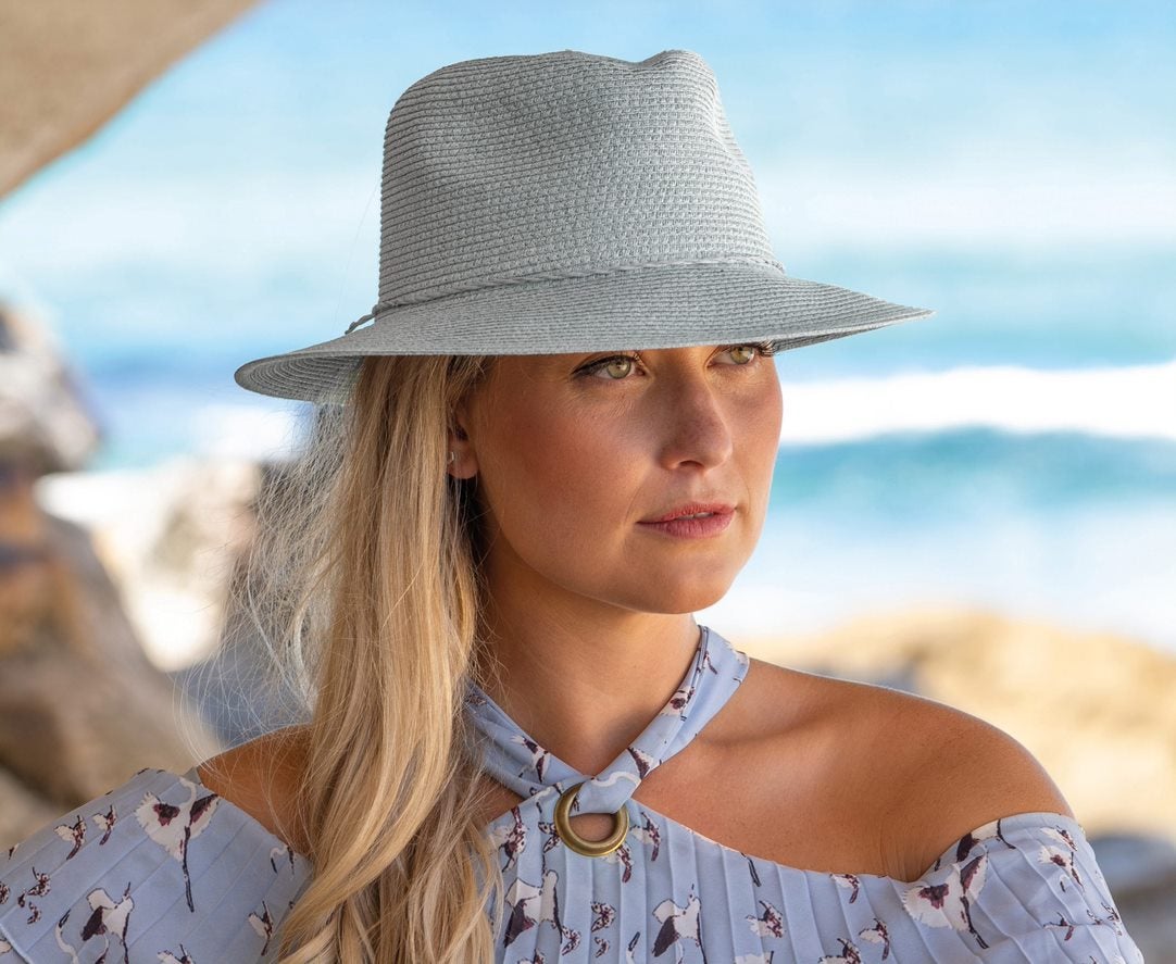 Before Dark - Flexibraid Fedora Pacific Blue | HATS BY THE BEACH